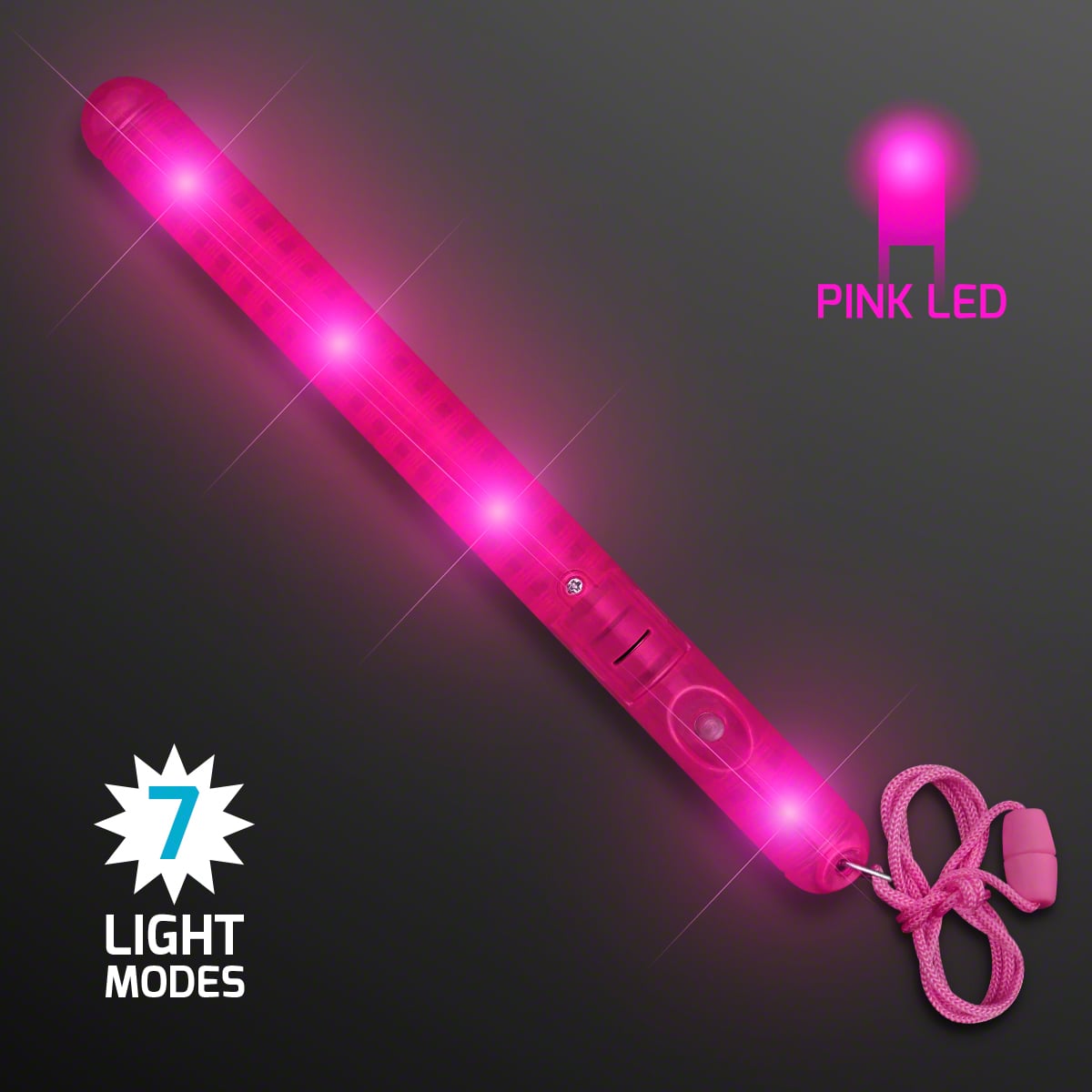 Pink LED Light Up Fiber Optic Toy Wand | FlashingBlinkyLights