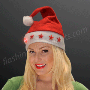 LED Santa Hat Deluxe Light Up Christmas Hat | FlashingBlinkyLights