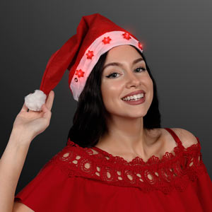 Light Up Cowboy Santa Claus Hat LED Fur Trim | FlashingBlinkyLights