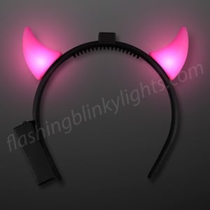 Red LED Light Up Devil Horns Headband | FlashingBlinkyLights
