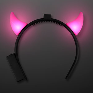 Red LED Light Up Devil Horns Headband | FlashingBlinkyLights