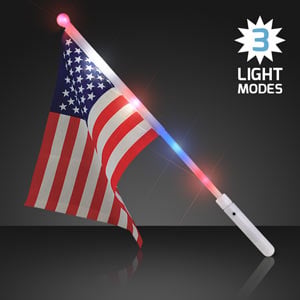 Light Up American Flag LED Jumbo Wand | FlashingBlinkyLights