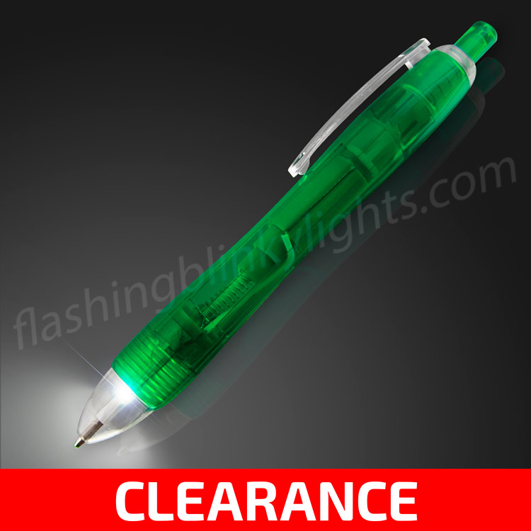 Green LED Light Up Pen | FlashingBlinkyLights
