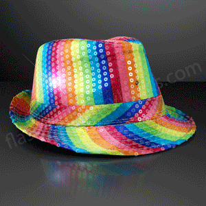 Purple LED Light Up Sequin Fedora Hat | FlashingBlinkyLights