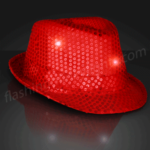 Red Sequin Cowboy Hat With LED Brim | FlashingBlinkyLights