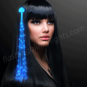 Multicolored LED Light UP Hair Clip Extensions | FlashingBlinkyLights