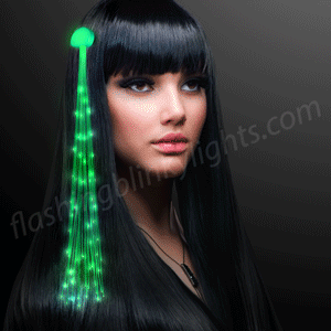 Multicolored LED Light UP Hair Clip Extensions | FlashingBlinkyLights