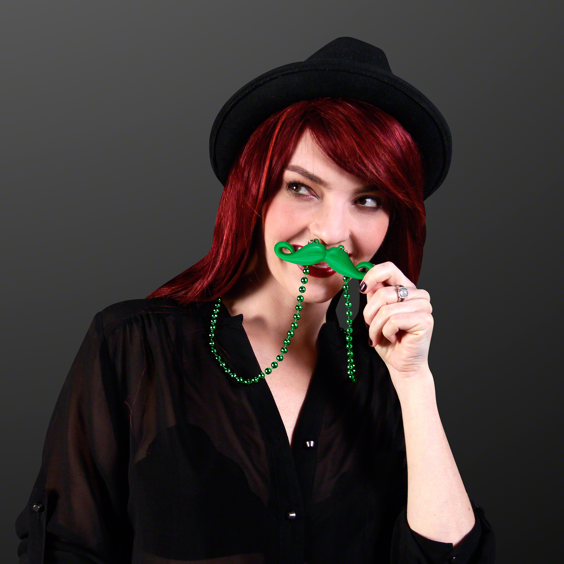 Light Up Green & Gold Mardi Gras Necklace Beads | FlashingBlinkyLights