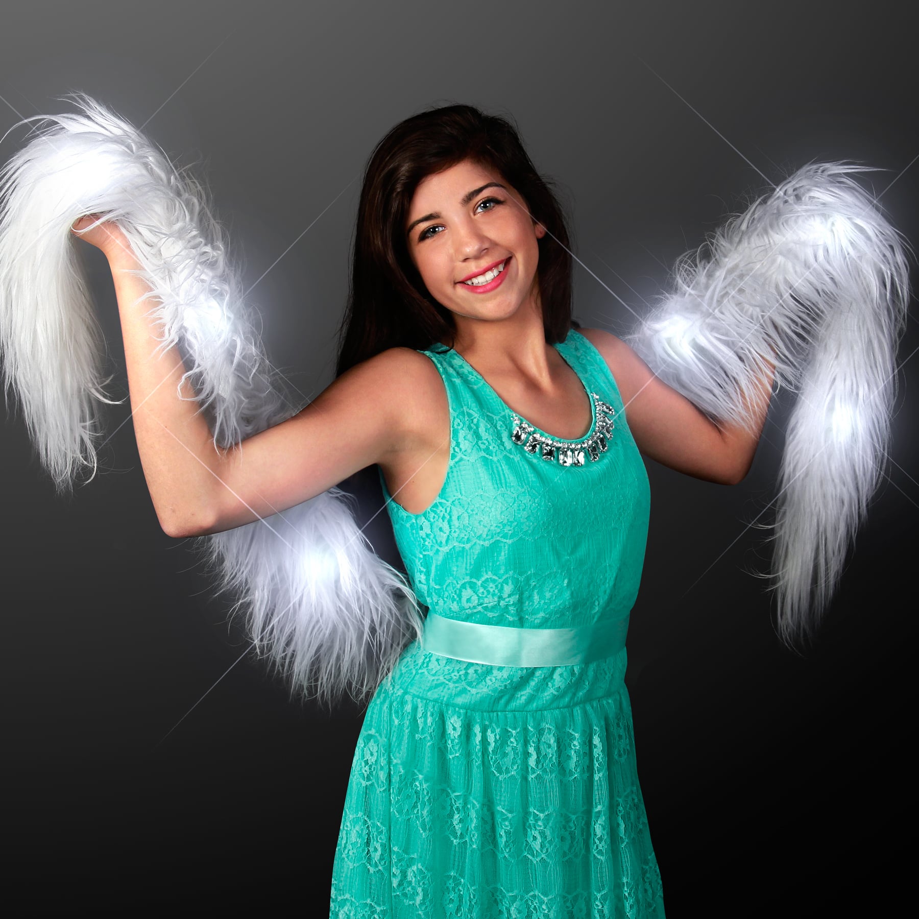 Light Up Fuzzy Fingerless LED Gloves | FlashingBlinkyLights