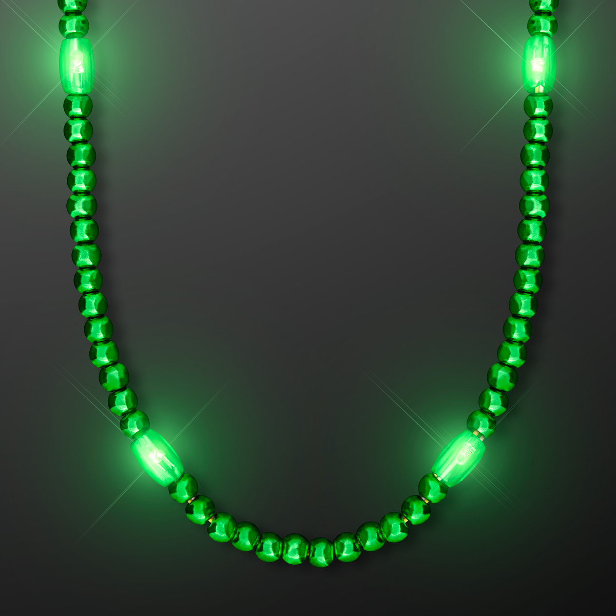 LED Light Up Mardi Gras Bead Necklace | FlashingBlinkyLights