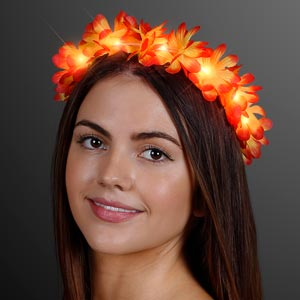 Orange LED Light Up Floral Crown | FlashingBlinkyLights