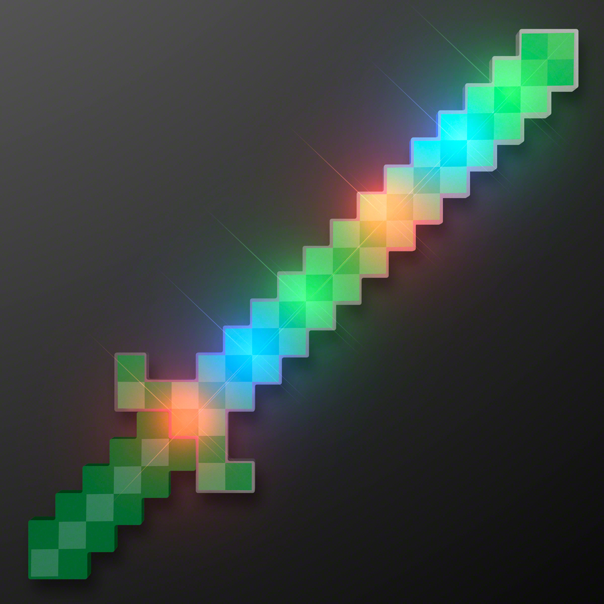 Blue LED Light Up 8-Bit Pixel Toy Sword | FlashingBlinkyLights