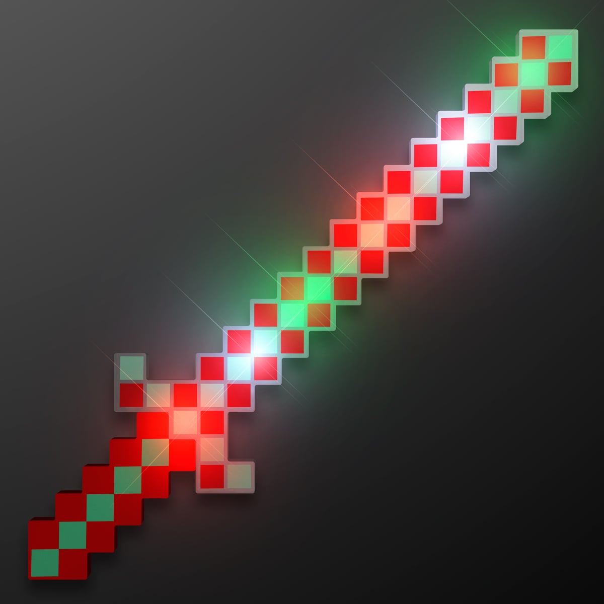 Blue LED Light Up 8-Bit Pixel Toy Sword | FlashingBlinkyLights