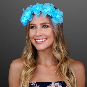 Blue Light Up Flower LED Headband | FlashingBlinkyLights