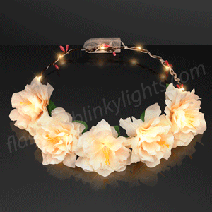 Red LED Light Up Flower Crown Headband | FlashingBlinkyLights