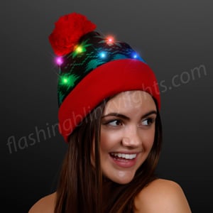Light Up Cowboy Santa Claus Hat LED Fur Trim | FlashingBlinkyLights