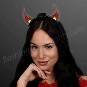 Light Up Starlight Devil Horn LED Headband | FlashingBlinkLights