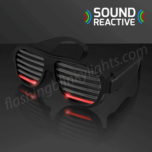 Red Light Up Sound Reactive LED Party Shades | FlashingBlinkyLights