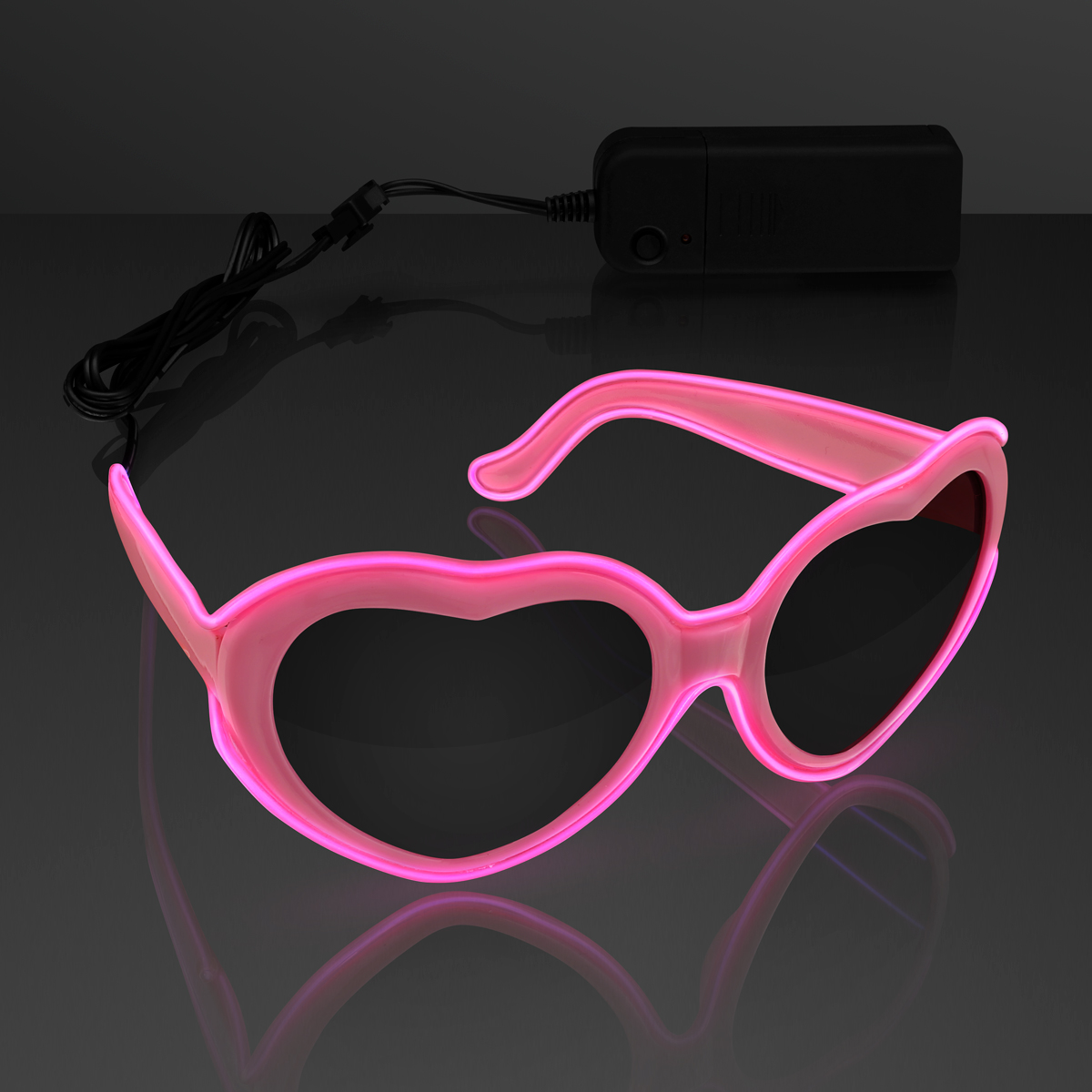 Pink EL Glow Wire Mardi Gras Light Up Mask | FlashingBlinkyLights