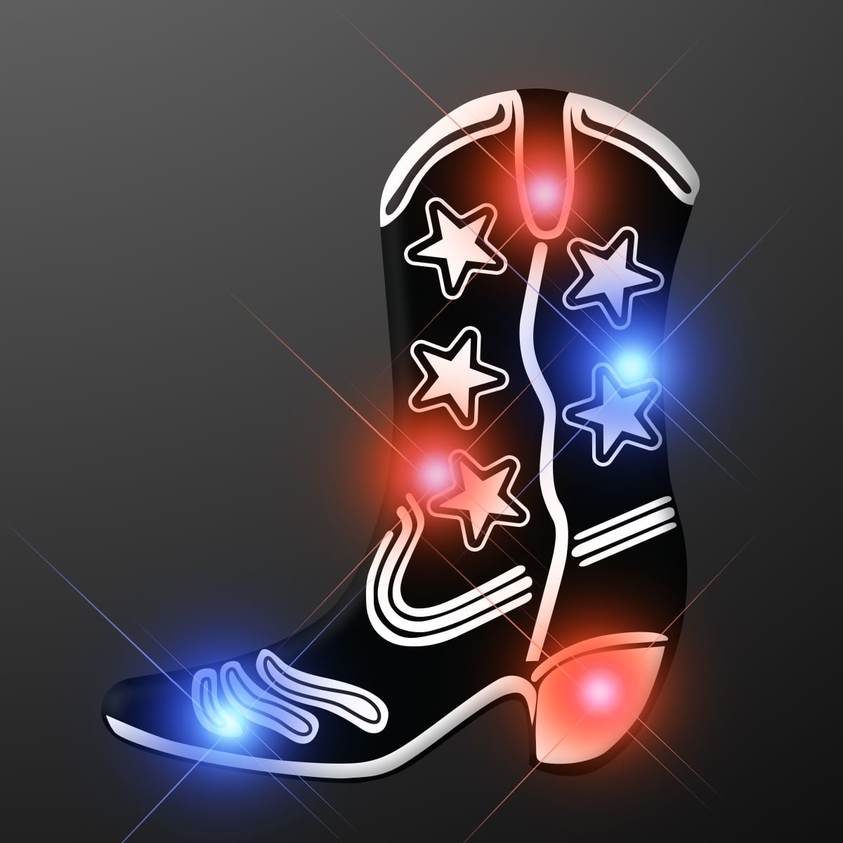 Flashing Pins | Country Western Black Cowboy Hat Body Lights by ...